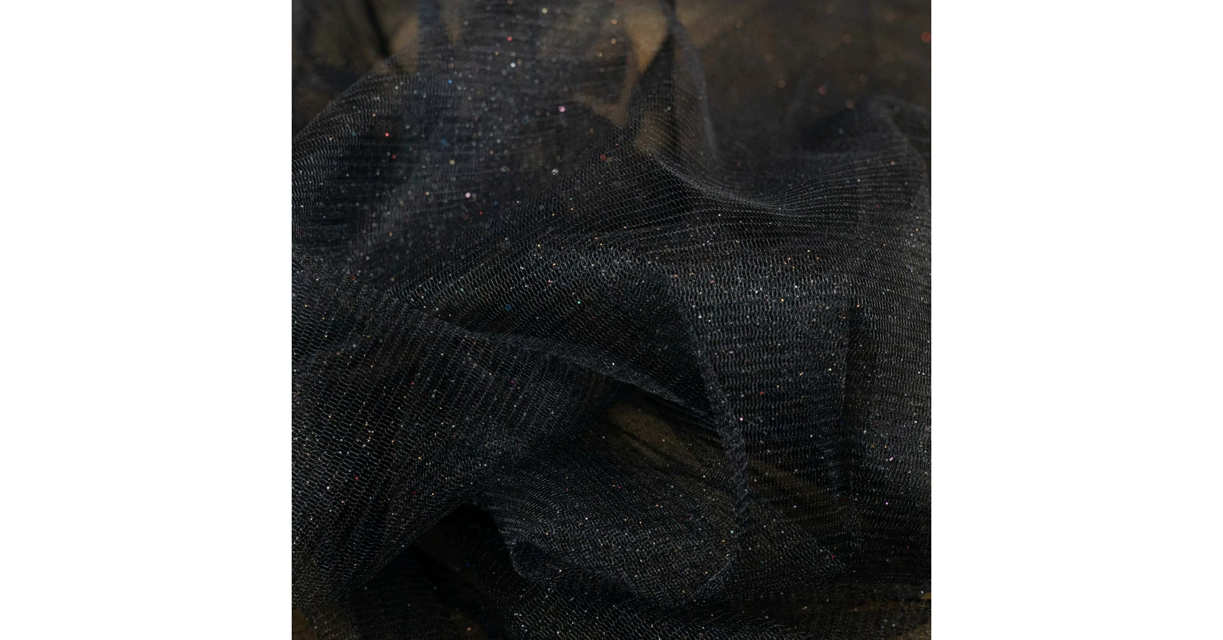 Csillogó, mesh tüll – Fekete színben, fekete glitterrel